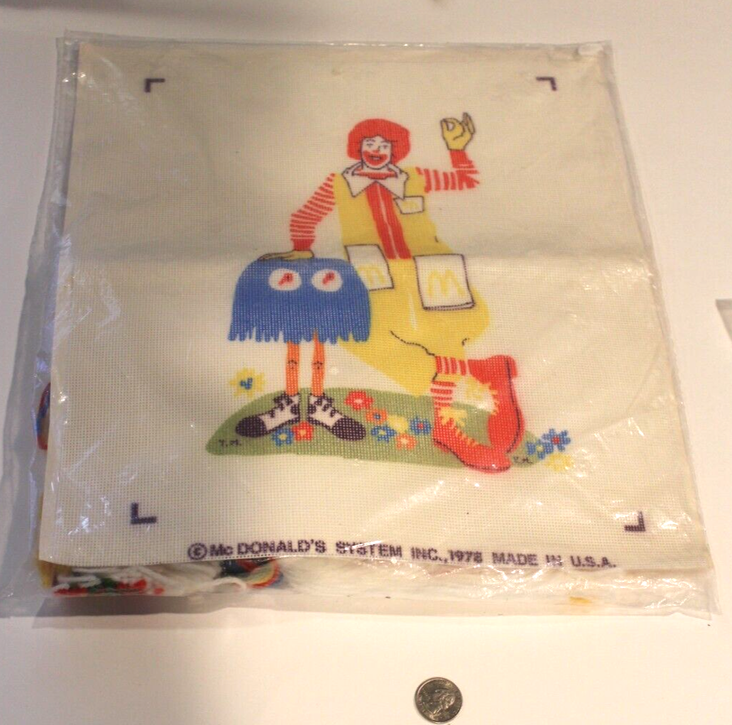 VTG FACTORY SEALED 1978 Ronald McDonald Fry guy Needle Point Kit New ...