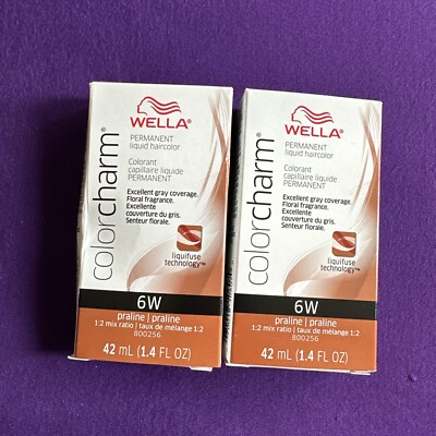 2 WELLA COLOR CHARM PERMANENT HAIR COLOR 6W PRALINE 1.4FL | eBay
