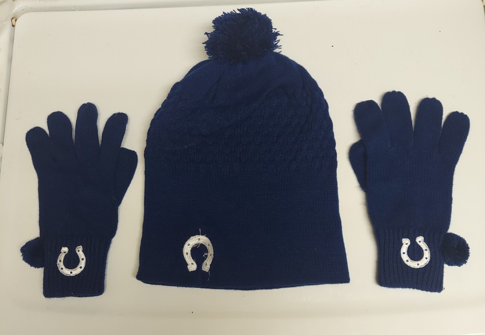 Indianapolis Colts Beanie Winter NFL Blue Knit Hat With Matching ...