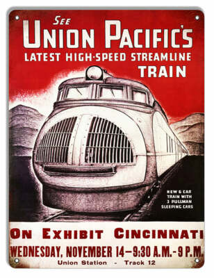 Union Pacific's High Speed Train Metal Sign Ad 9"x12" | eBay