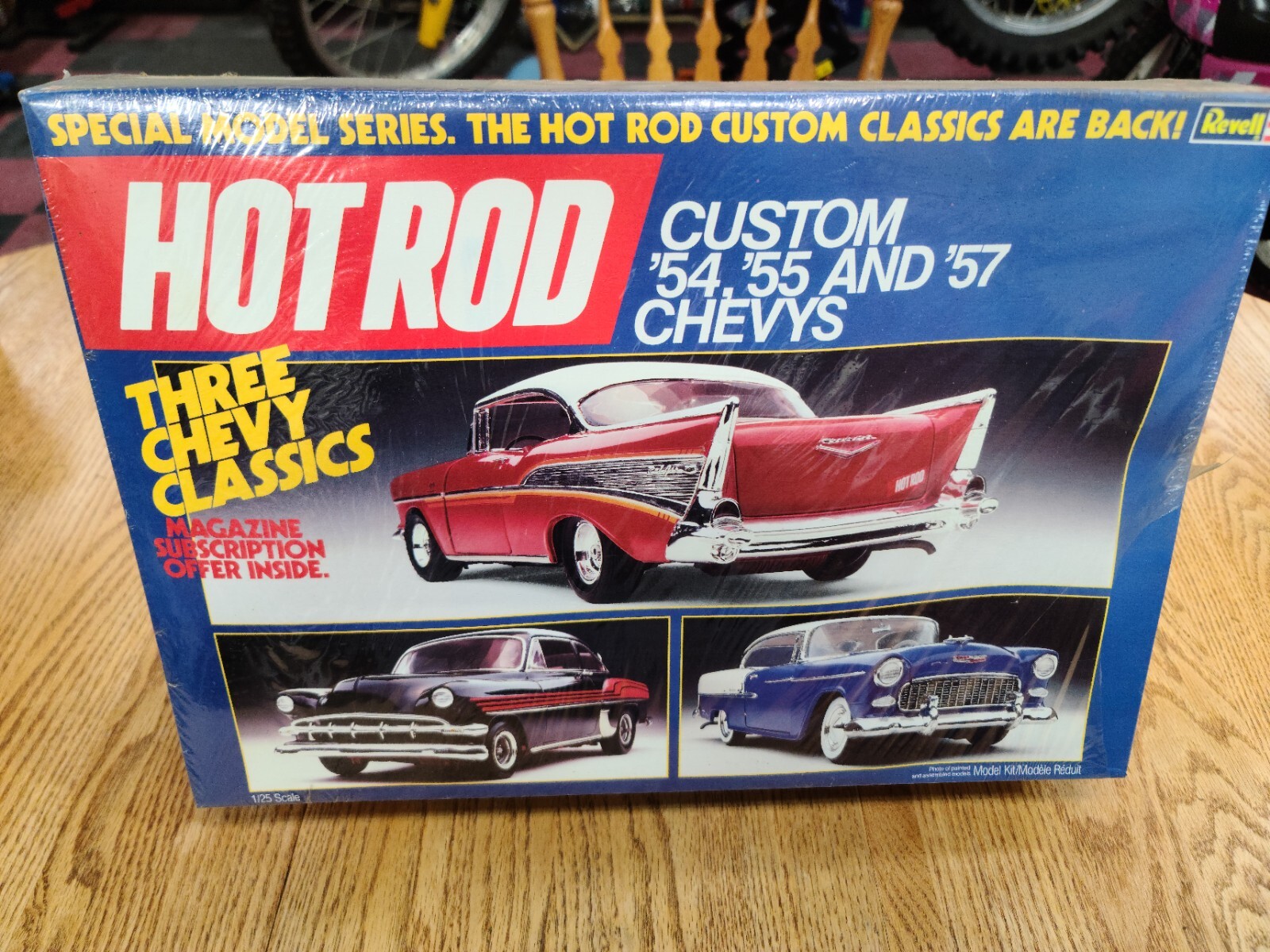 REVELL HOT ROD CUSTOM ‘54, ‘55 AND’57 CHEVYS FACTORY SEALED BOX 1985 ...