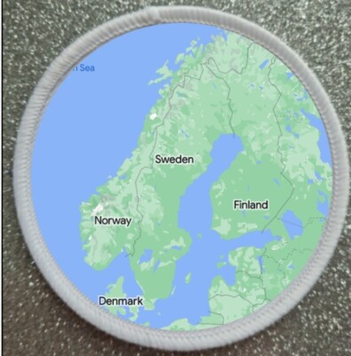 3" Scandinavia Map Style Iron / Sew on Patch Badge Norway Sweden ...