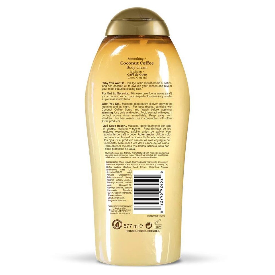 OGX Smoothing + Coconut Coffee Exfoliating Body Scrub, Paraben-Free 19. ...