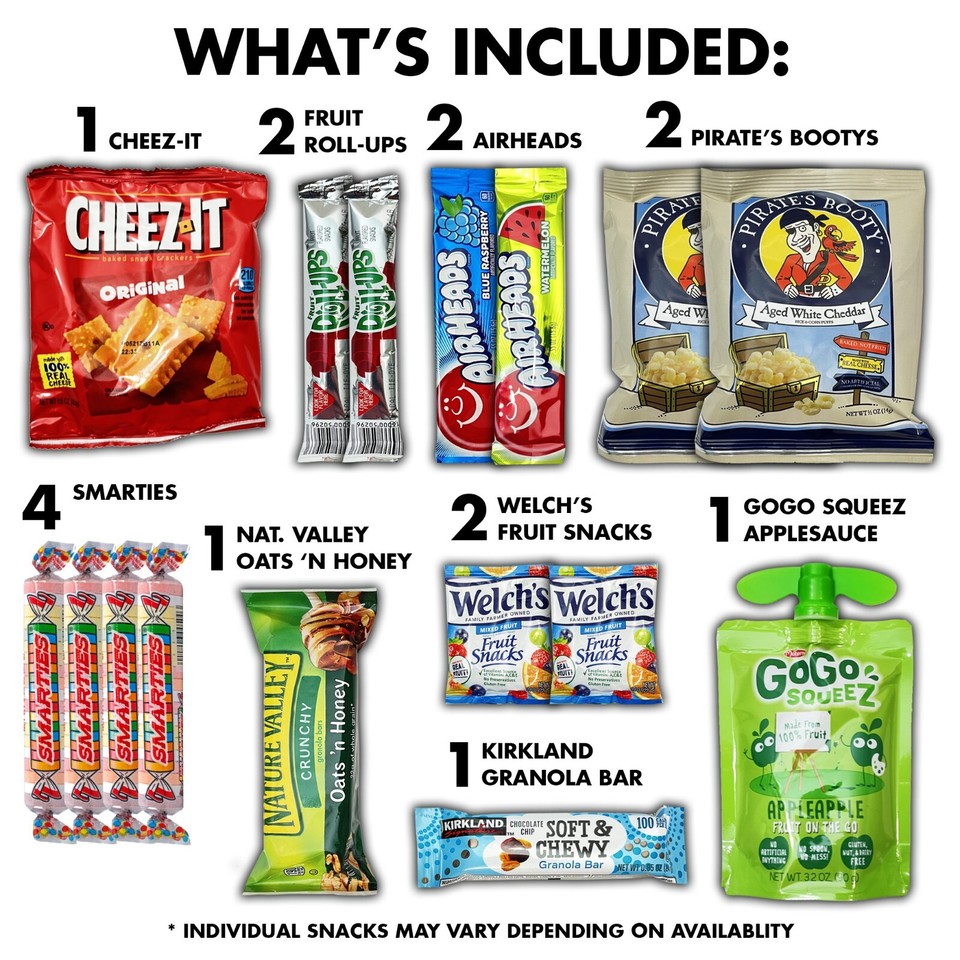 Healthy Nut Free Snacks Chips Candy 45 Count Variety Sampler Snack Care ...