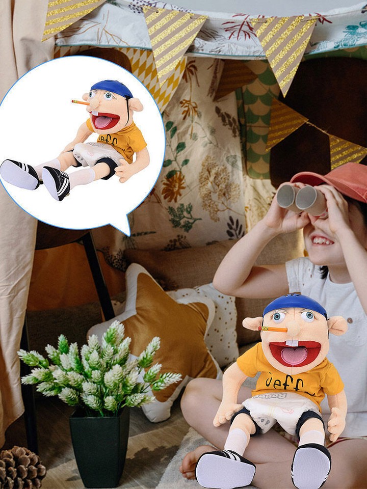 Jeffy Hand Puppet Plush Toy With Metal Rod 23" Stuffed Doll Kids Gift ...
