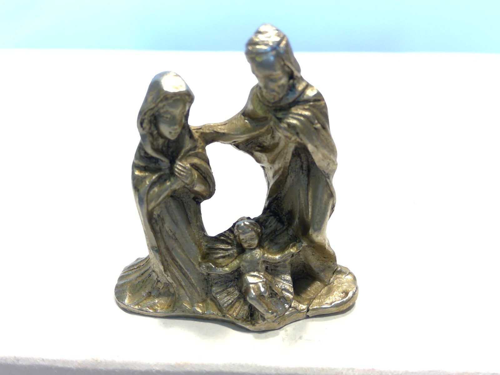 Peltro Inciso Italy Pewter Holy Family Figurine - Mary Joseph & Baby ...