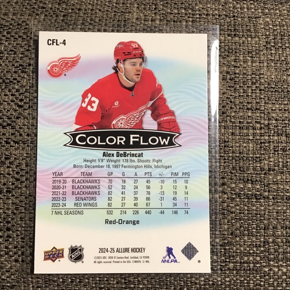 2024-25 UD Allure Color Flow Red-Orange Alex DeBrincat | eBay