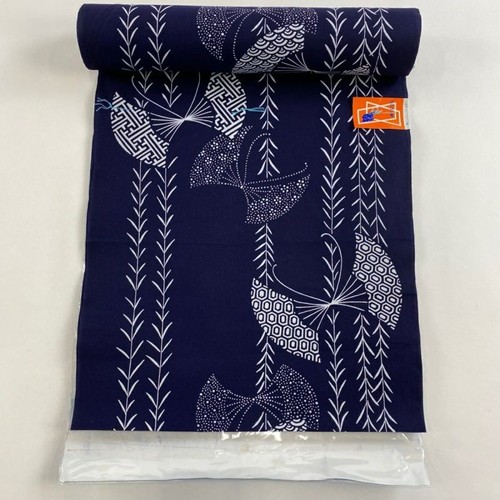 JAPANESE KIMONO FABRIC CLOTH BOLT NAVY BLUE YUKATA COTTON DD6417 | eBay