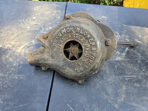 Antique Champion Blower & Forge Co hand crank air cast iron blacksmith ...