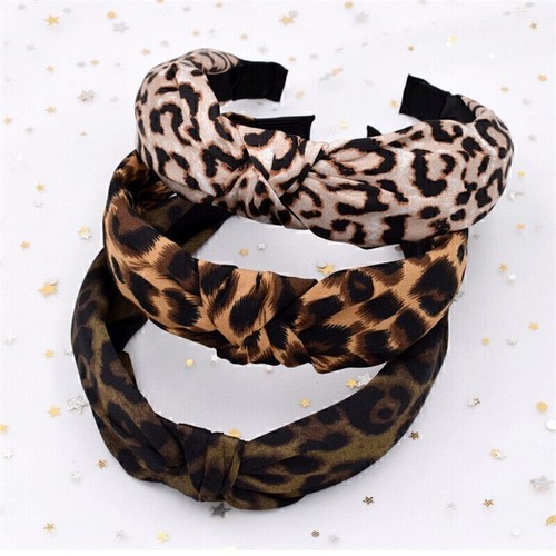 Women Twisted Cross Headband Knots Leopard Hairband Hoop Turban Hair ...