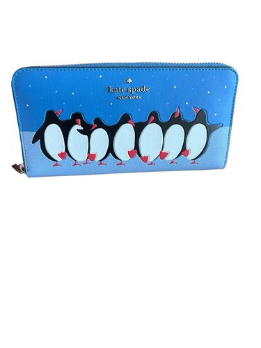 KATE SPADE New York Arctic Friends Penguin Wallet - Blue Brand New With ...