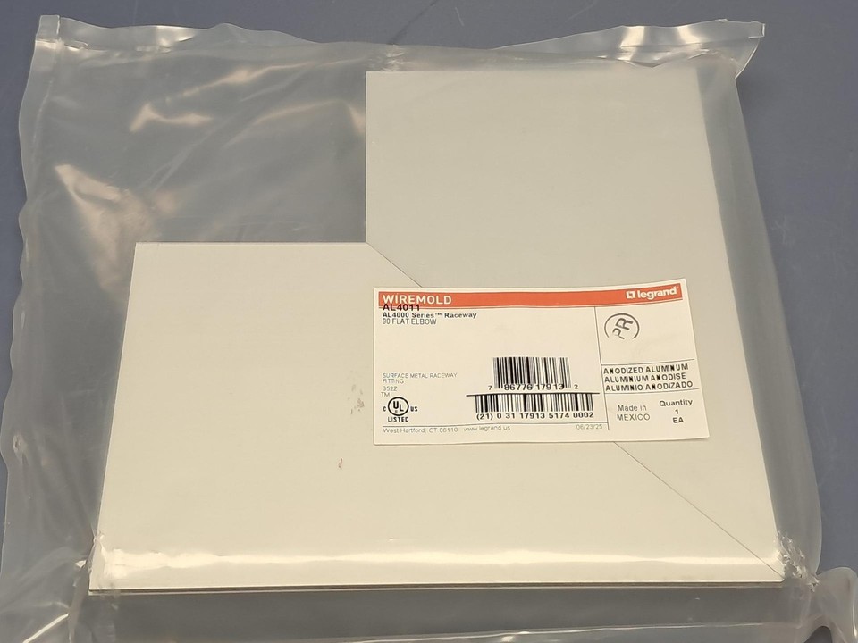 Wiremold Legrand - AL4011 - 90° Flat Elbow AL4000 Series Raceway ...
