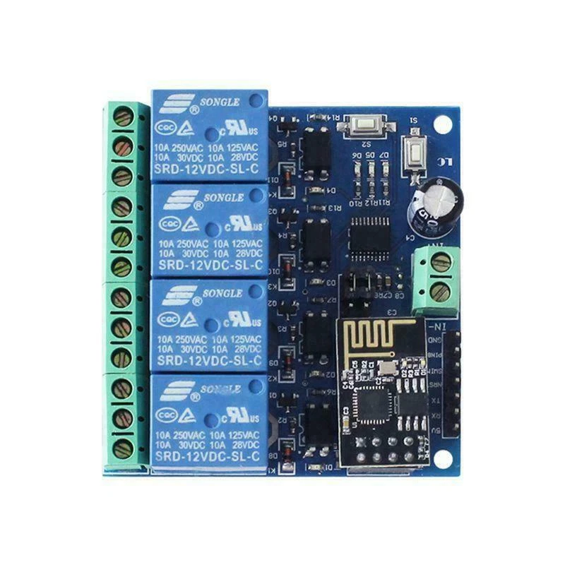 Купить Ибей | 1 4 Relay ESP-01S Wireless WIFI Module for Node Red Smart ...