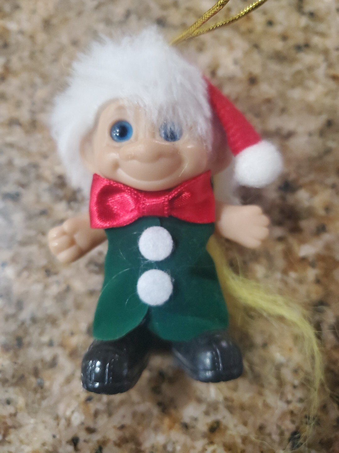 Vintage Russ Santa Claus Troll Doll Christmas Tree Ornament Yellow Hair ...