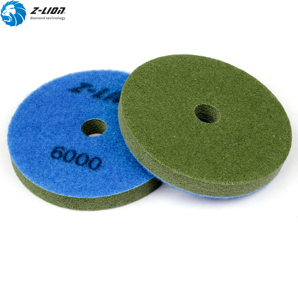 4" Diamond Sponge Fiber Polishing 2 Pads Wet for Marble Granite Glaze ...