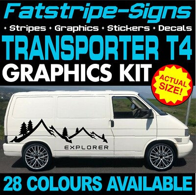 to fit VW TRANSPORTER T4 GRAPHICS STICKERS STRIPES DECALS DAY VAN ...