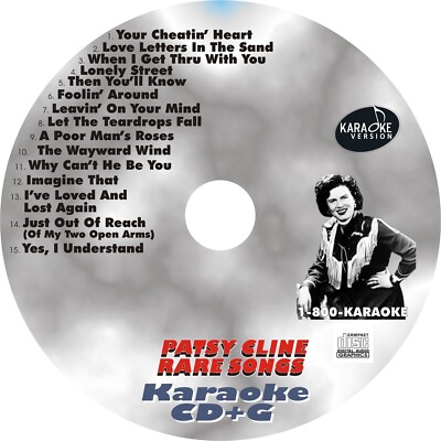 CUSTOM KARAOKE PATSY CLINE CLASSIC COUNTRY DISC CD+G HARD TO FIND RARE ...