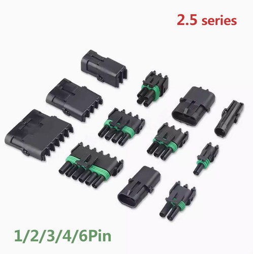 1/2/3/4/6Pin Delphi automotive waterproof connector Kits Male & Female ...