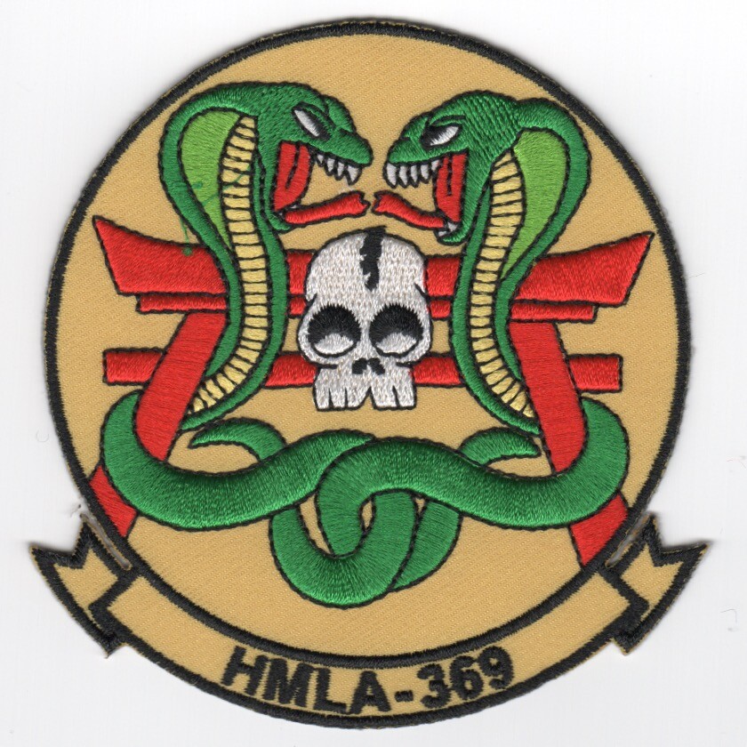 4" USMC MARINE CORPS HMLA-369 SQUADRON YELLOW MILITARY EMBROIDERED ...