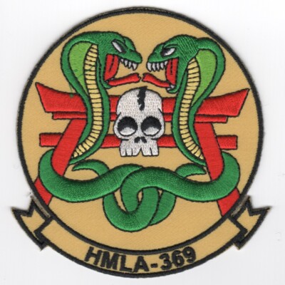 4" USMC MARINE CORPS HMLA-369 SQUADRON YELLOW MILITARY EMBROIDERED ...