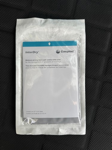 White Coloplast InterDry Sheets 10"x 36" Antimicrobial Silver Exp 2027 ...