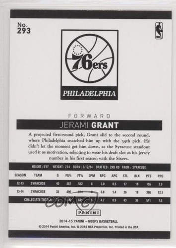 2014-15 NBA Hoops Green Jerami Grant #293 Rookie RC | eBay