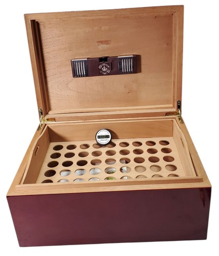 Reed & Barton Wooden Humidor Diamond Crown Cigar Box 16 1/4 × 11 7/8" × ...