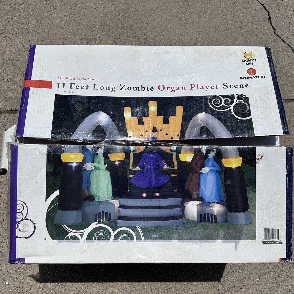 New 11' Long Zombie Organ Player Inflatable Display for Halloween ...