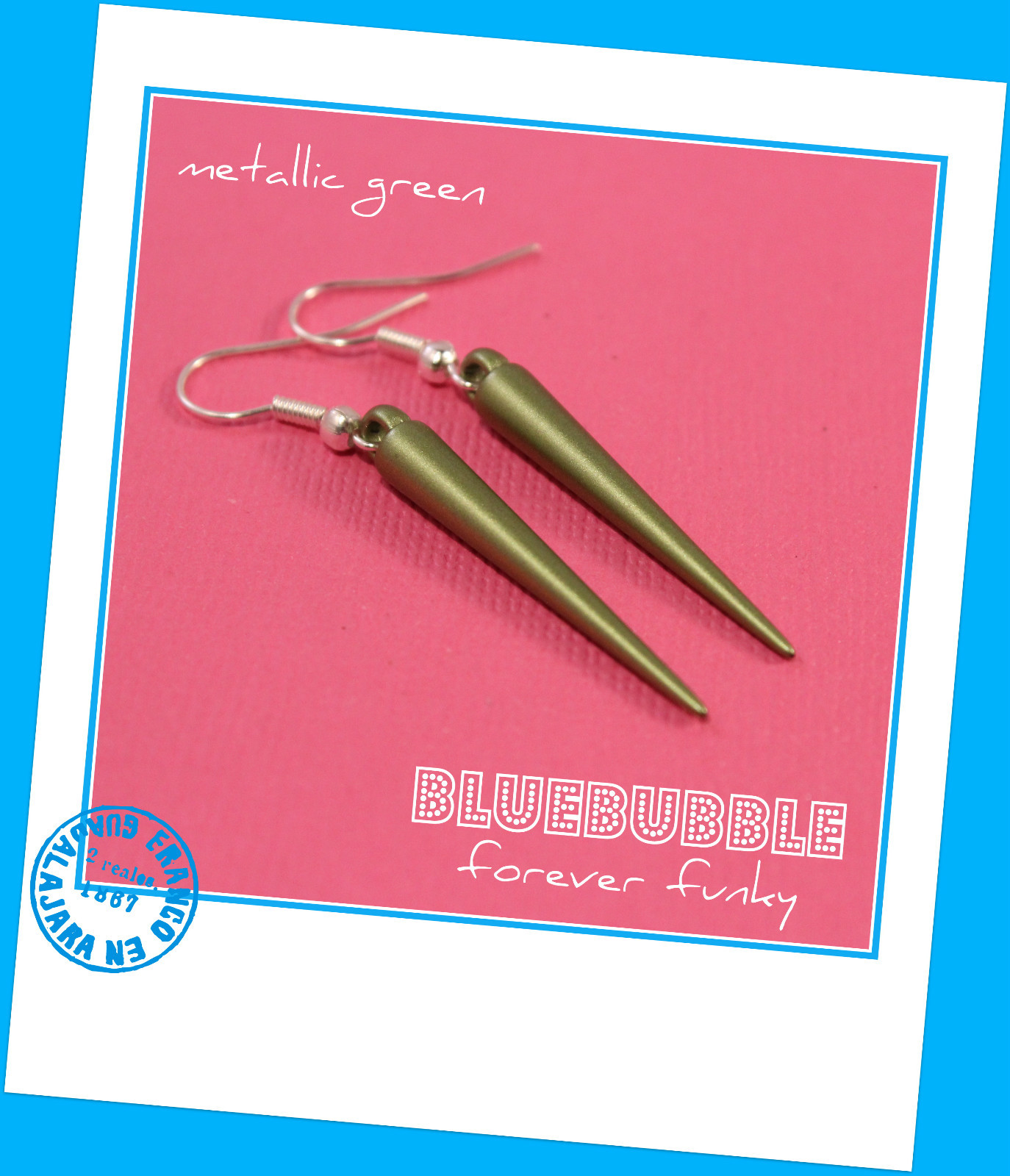 FUNKY SPIKE DROP EARRINGS KITSCH GOTH EMO PUNK POP DISCO DIVA RETRO ...