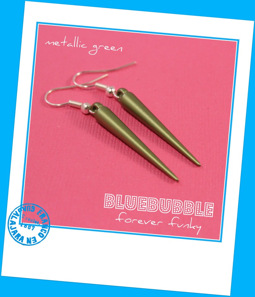 FUNKY SPIKE DROP EARRINGS KITSCH GOTH EMO PUNK POP DISCO DIVA RETRO ...