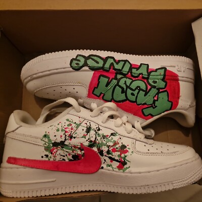 Nike AIR FORCE 1 AF1 Fresh Prince Graffiti Ltd Edition size 4 tennis ...