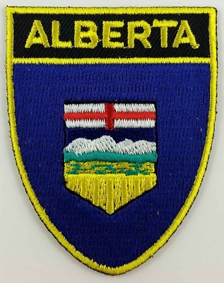 Alberta Flag Shield Crest Patch Embroidered Iron On Sew On Canada | eBay