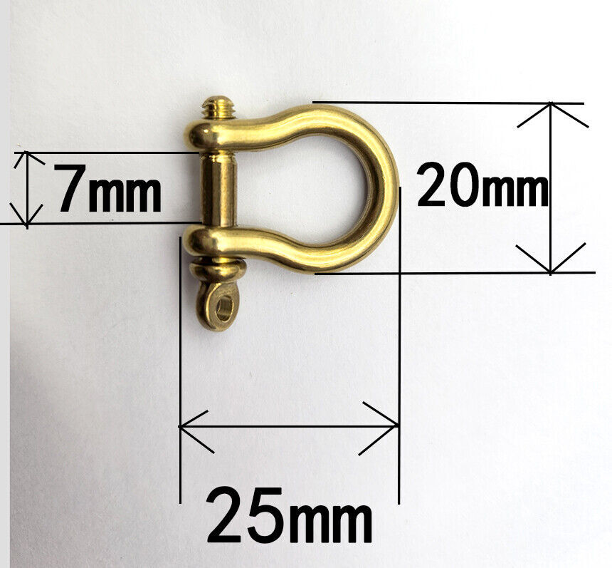 Solid Brass Bow Shackle Joint Connect D Ring Key Chain Fastener Clip ...
