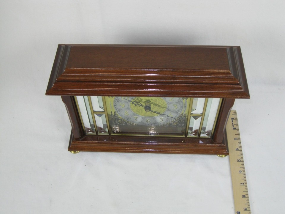 Vintage Ansonia Gold Medallion Mantle Clock #1345 c Bevelled Mirror AA ...