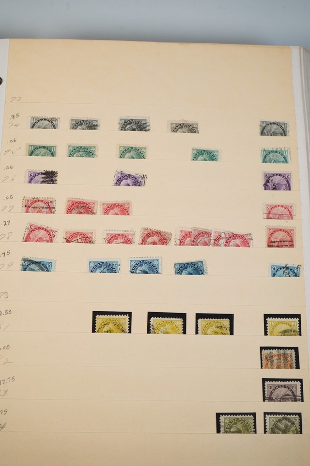CANADA LARGE STOCKBOOK OF OVER 2800 STAMPS ALL USED HEAVY DUPLICATION ...
