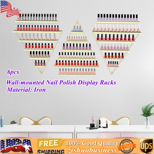 Triangle Display Racks Wall-mount 5 Tiers Nail Polish Display Shelves ...