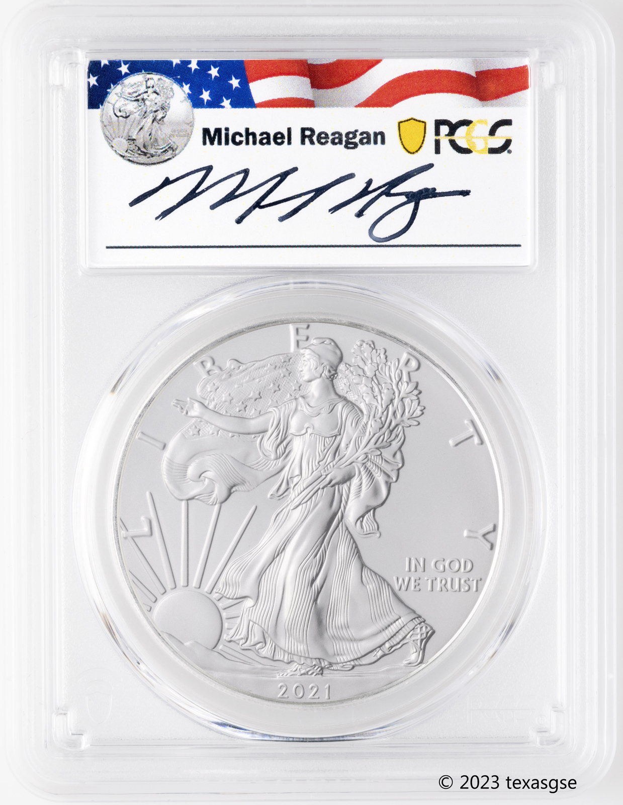 2021 P $1 Silver American Eagle T1 FDI PCGS MS69 - Green Philly Label ...