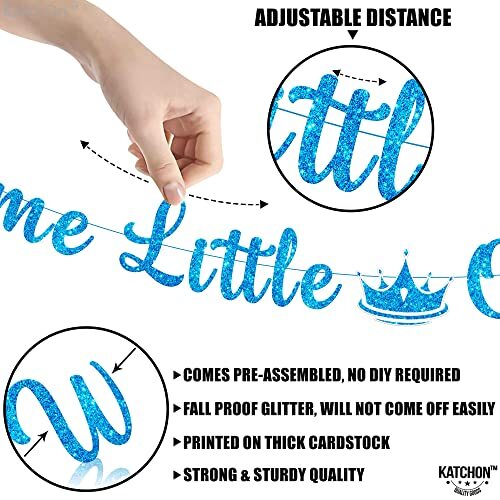 , Glitter Welcome Little One Banner - 10 Feet, No DIY | Welcome Home ...
