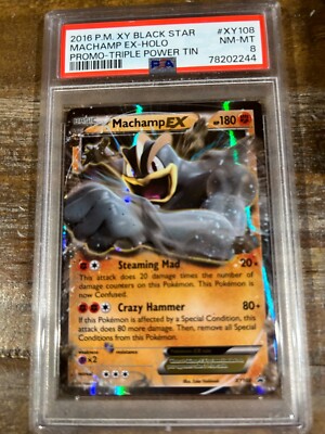 POKEMON 2016 XY Promo Triple Power Tin MACHAMP EX Holo #XY108 PSA 8 ...