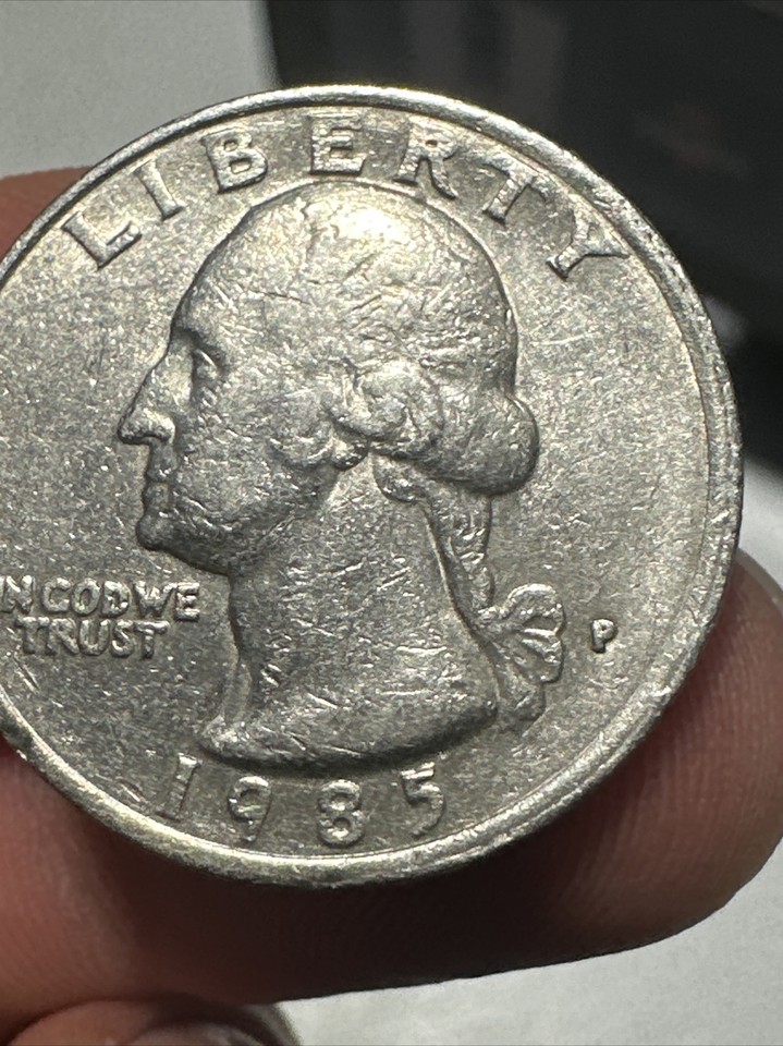 1985 Quarter Dollar P Washington Coin Great Condition Error On In God ...