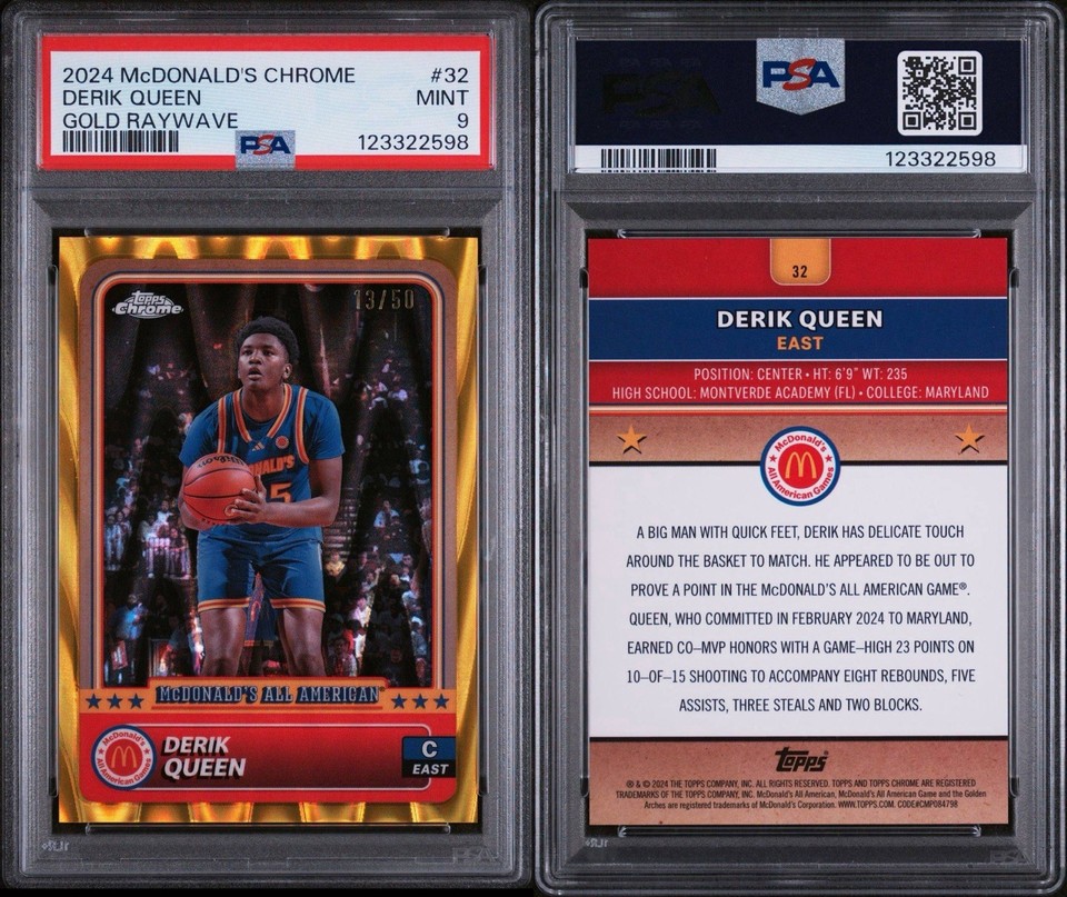 Derik Queen #32 /50 PSA 9 McDonald's Chrome Raywave All American UMD | eBay