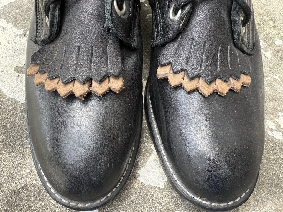 Laredo Roper Women 8.5M Kiltie Western Riding Boots Lace Up Black ...