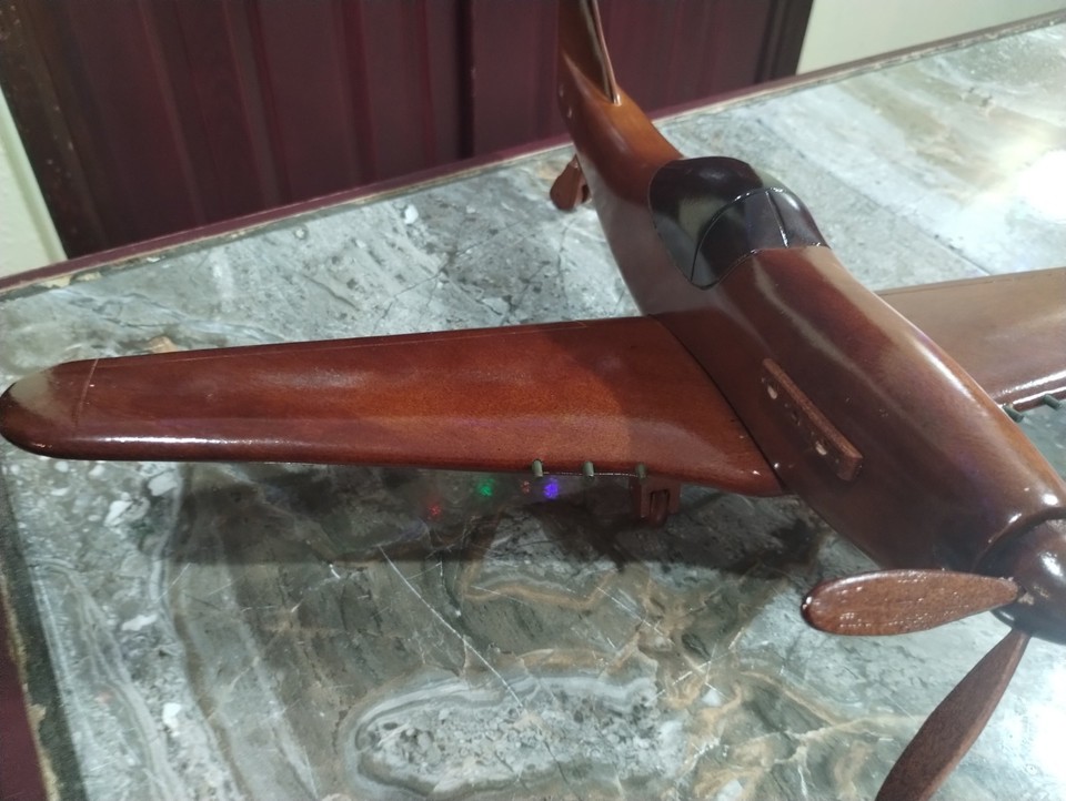 Mahogany Desktop Airplane Collectors Model with Display Stand for Home ...