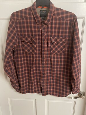 5.11 Tactical Shirt Mens Size Large Red Button Snap Plaid Long Sleeve ...