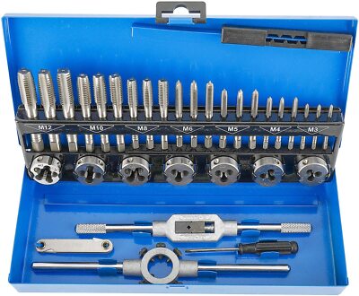 32pcs Tap and Die Set, Metric Hardened Steel Tool Set Threading ...