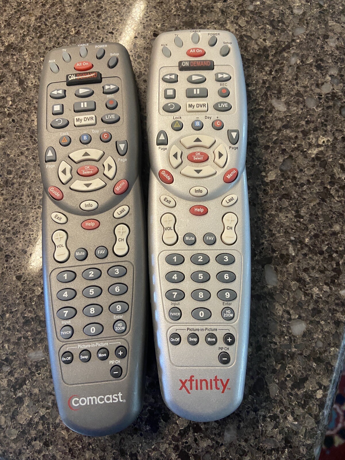 Two Xfinity Comcast Custom DVR 3 Device Remotes | eBay