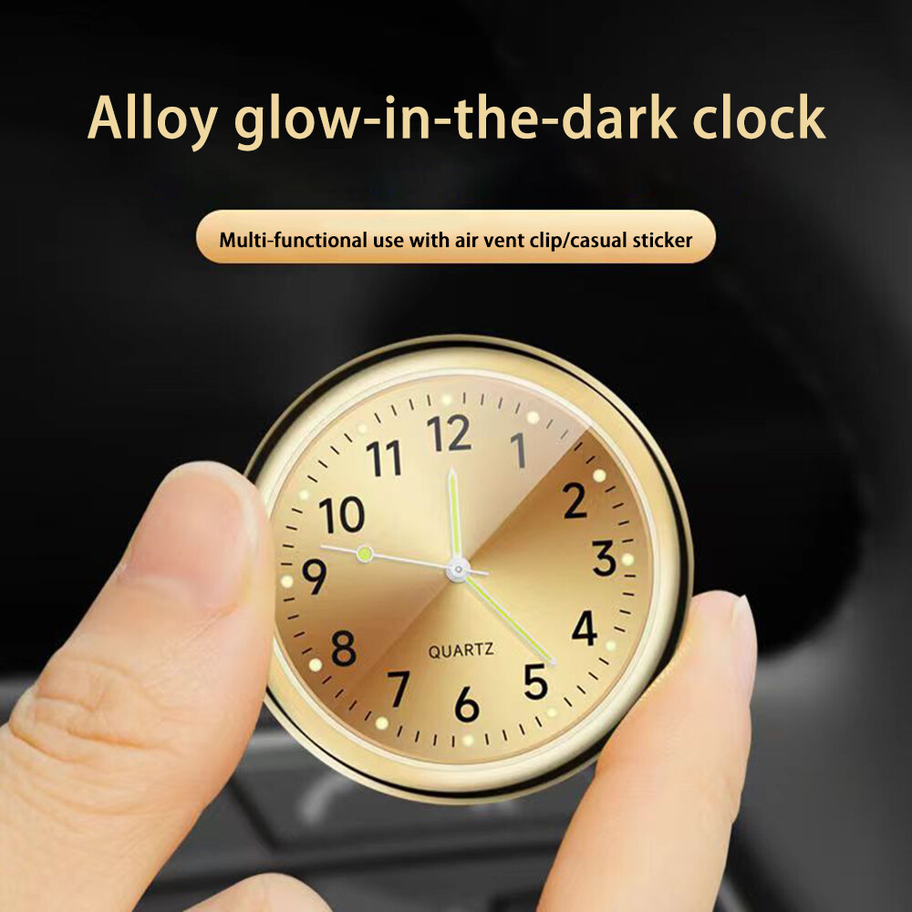 Pocket Small Mini Luminous Quartz Analog Watch Stick-On Clock For Car ...