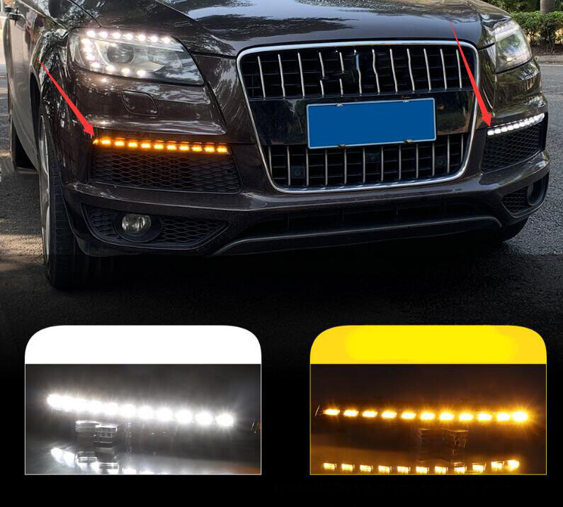 For 10-15 Audi Q7 4LB SUV Front LED Two Colors Light Daytime Running ...