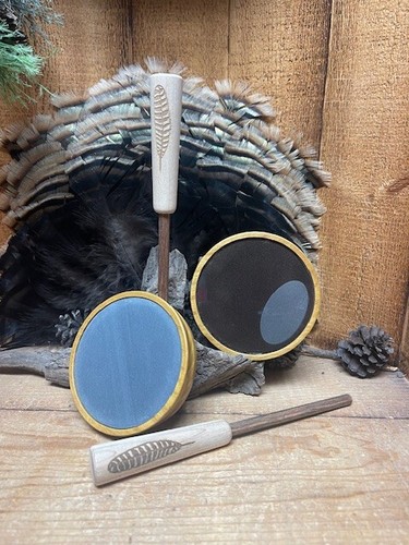 2-Custom Mulberry Wood Glass & Slate Friction Pot Turkey Calls w ...