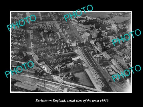 OLD 8x6 HISTORIC PHOTO OF EARLESTOWN ENGLAND AERIAL VIEW OF THE TOWN ...
